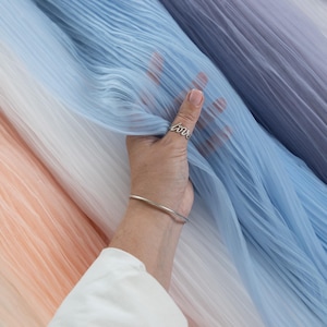 Designer Micro Pleated Tulle Fabric by the Yard: Handmade Unique Plisse ...
