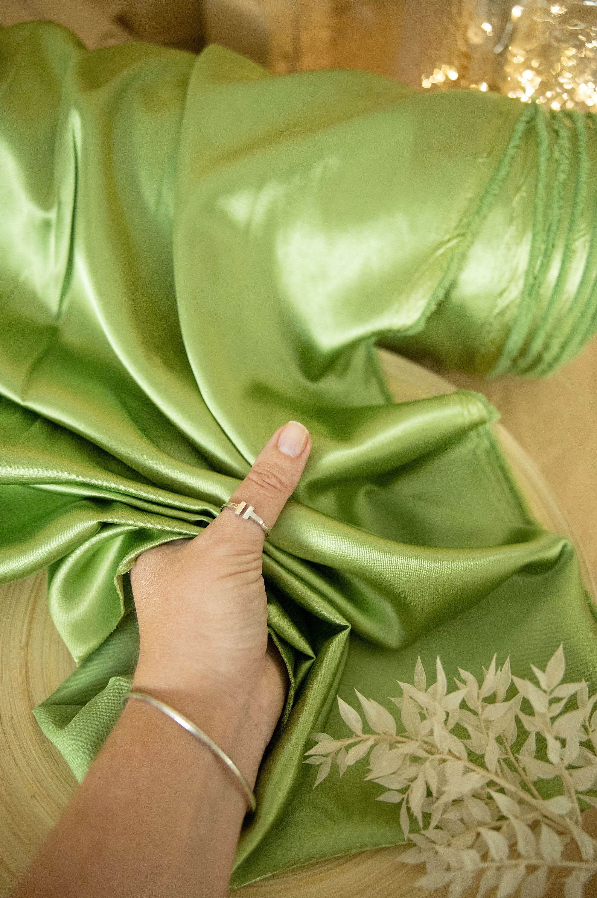 Moss Green Soft Silky Satin Charmeuse Fabric 1 Way Stretch, Perfect for ...