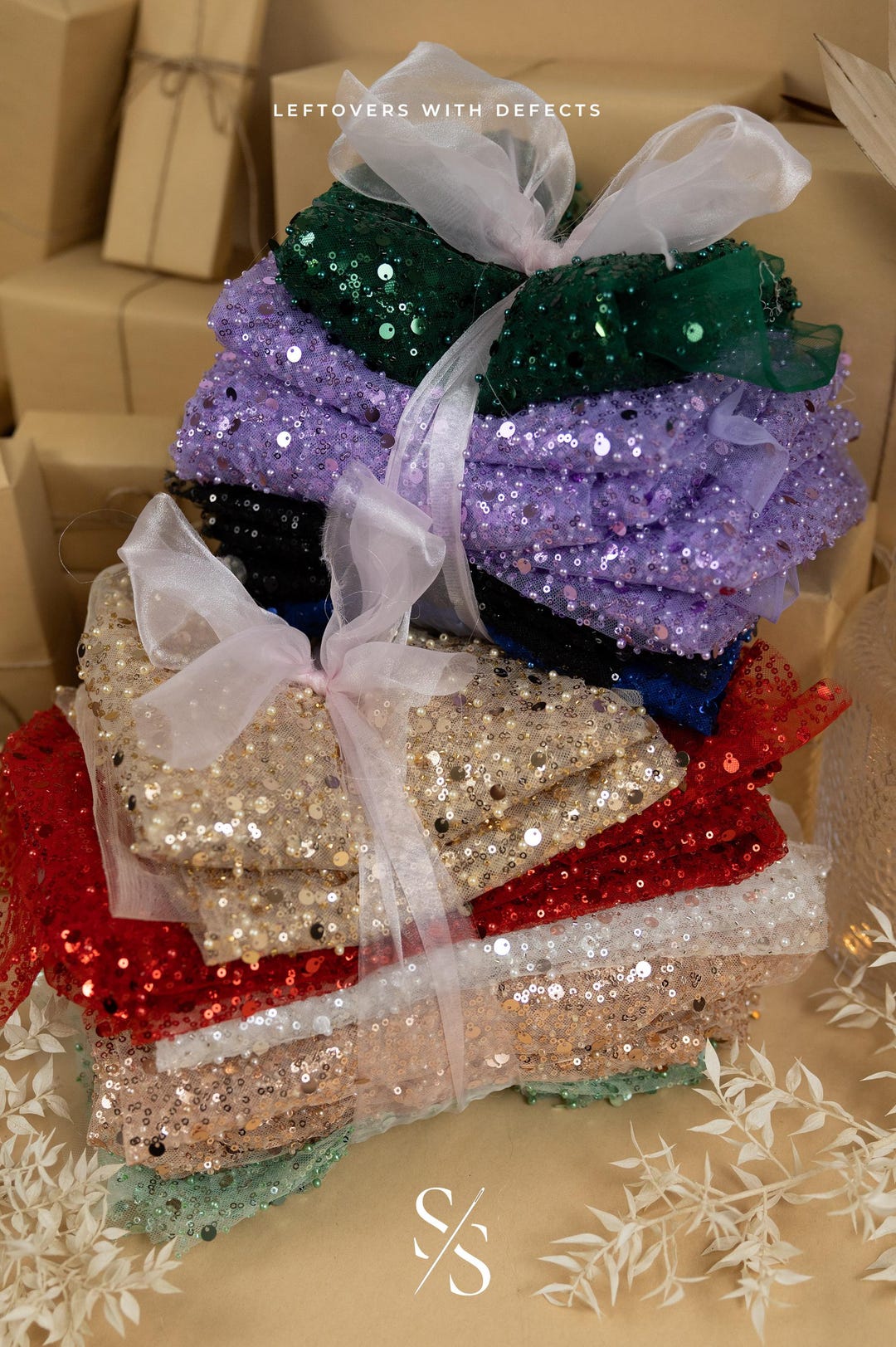 75% Sale Starlight Sequin Leftovers Set With Defects – 10 Yards Total ...