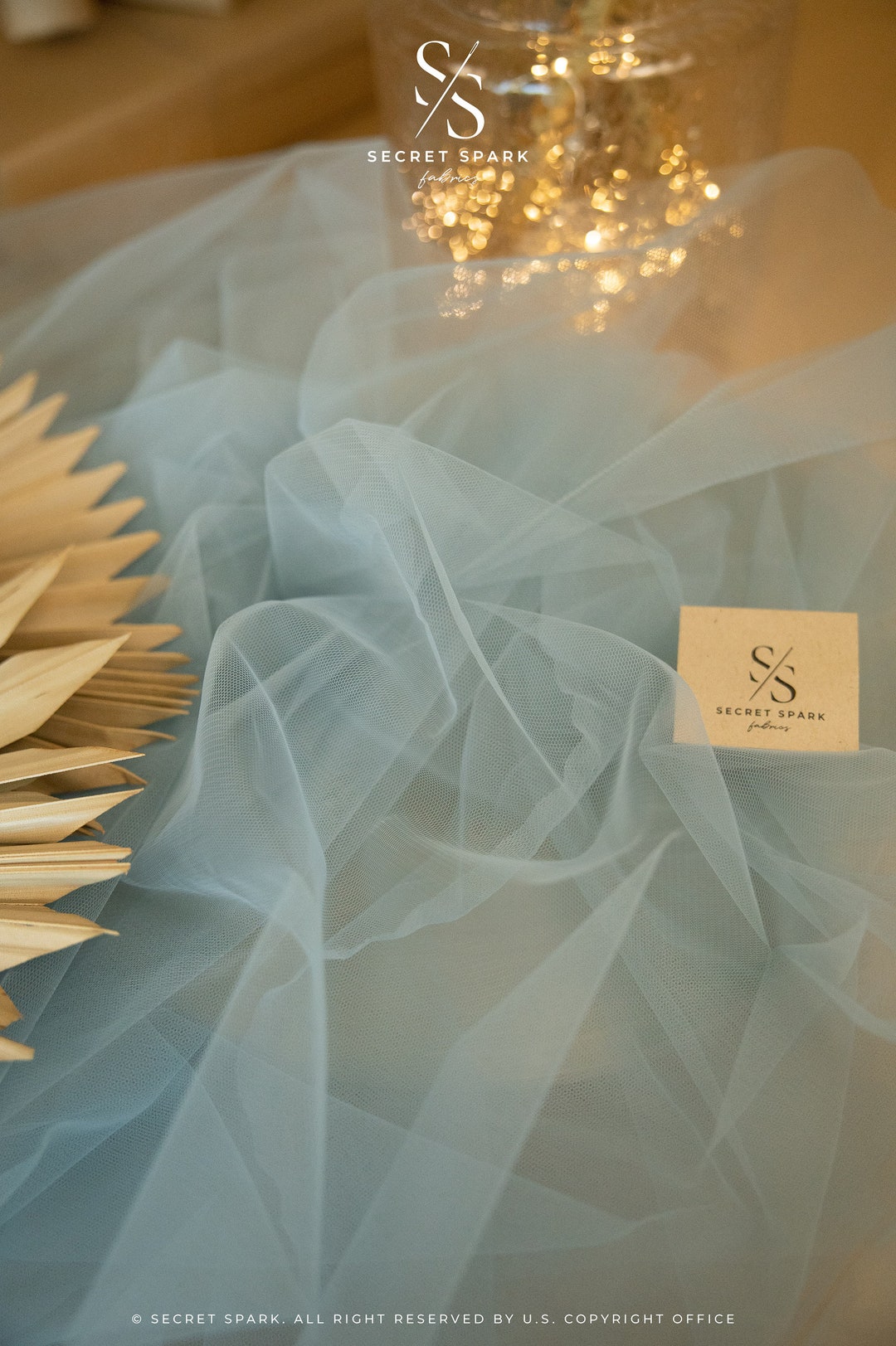 Dusty Blue Soft and Matte Bridal Tulle Fabric by the Yard, Bulk Soft ...