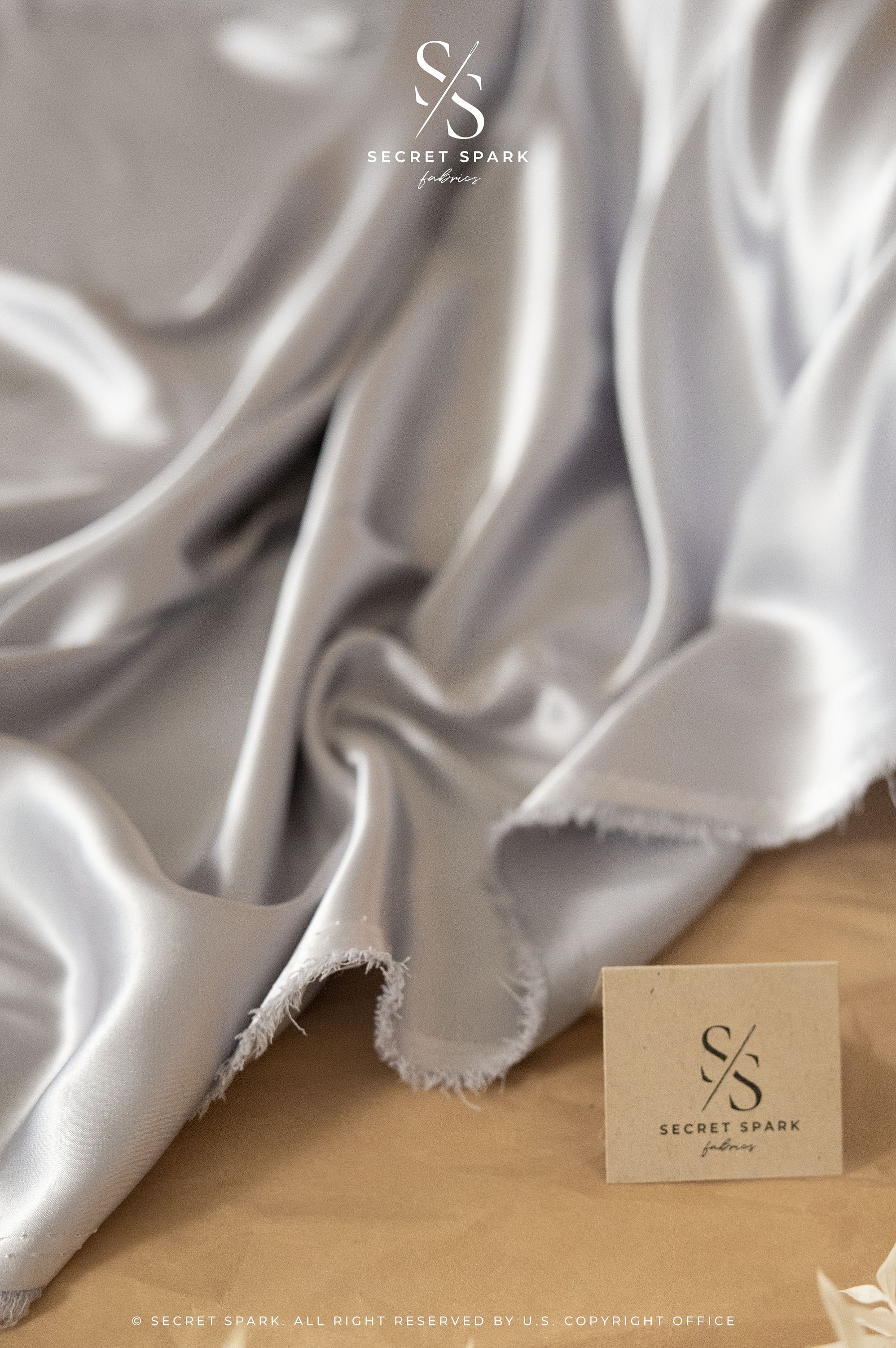 Light Gray Soft Silky Satin Airy & Light Weight Fabric One Way Stretch ...
