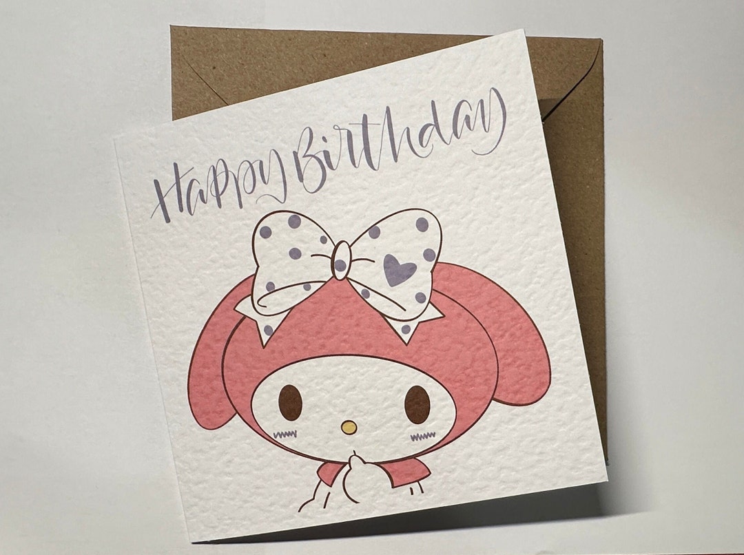 My Melody Birthday Card Handwritten Printed Calligraphy - Etsy