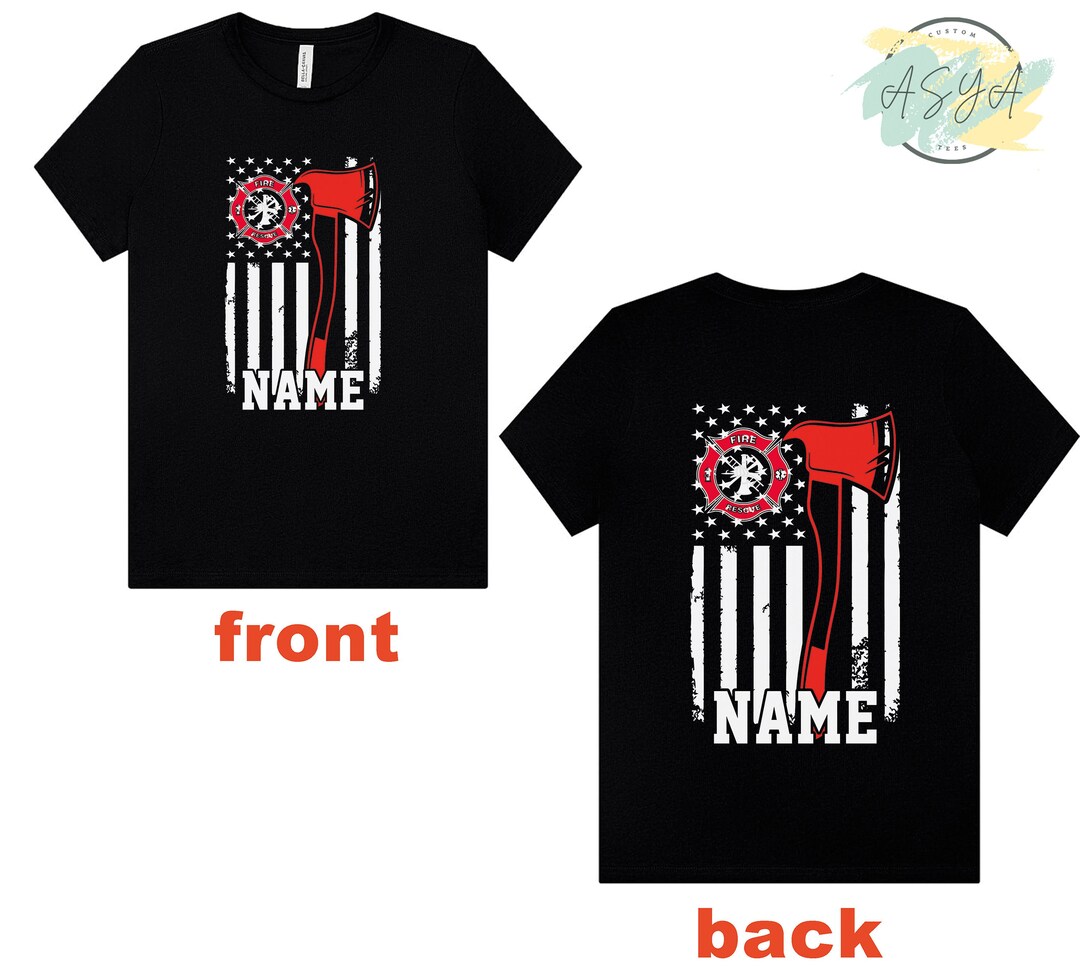 Custom Firefighter Shirt | Personalized Firefighting Tee | Thin Red ...