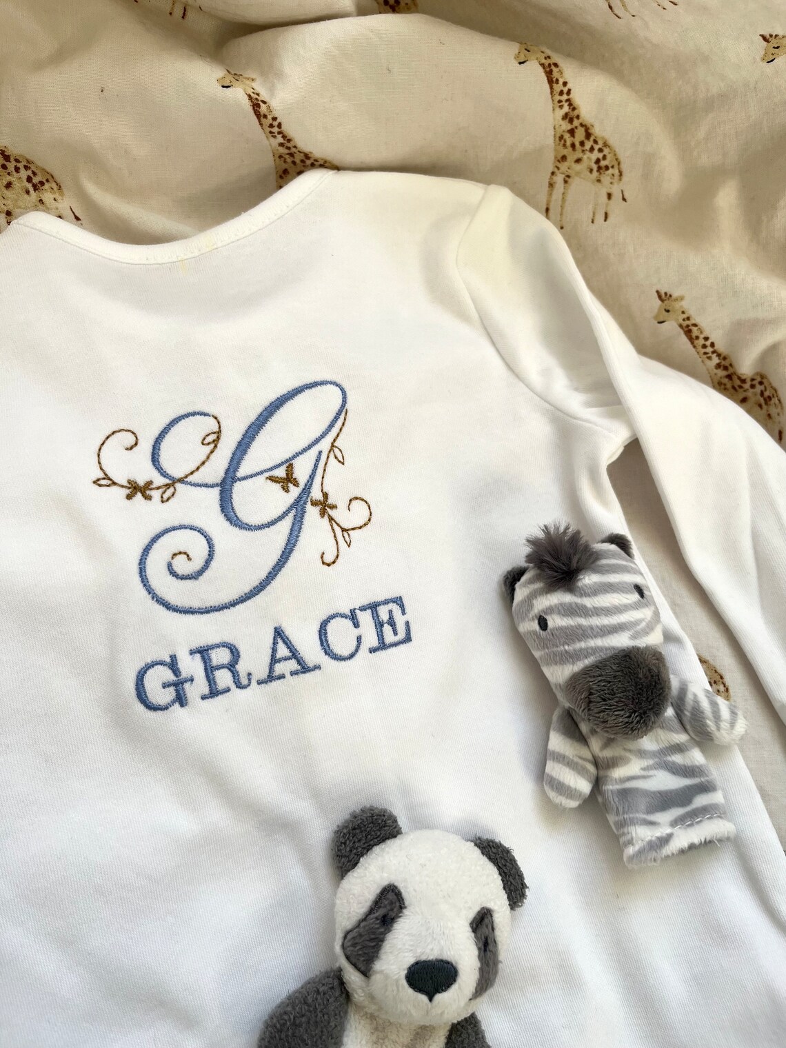 PERSONALISED Baby Sleepsuit With Custom Name & Butterfly Details Custom ...