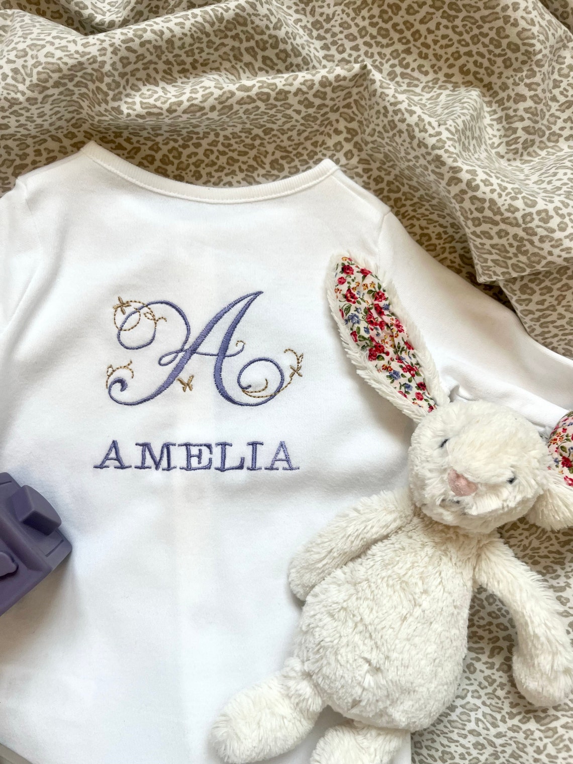 PERSONALISED Baby Sleepsuit With Custom Name & Butterfly Details Custom ...