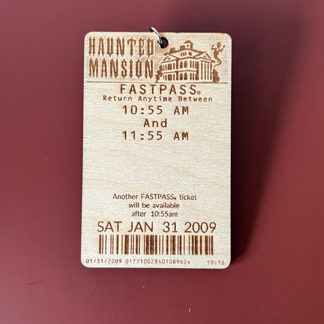 Haunted Mansion Disneyland Fastpass Bag Tag - Etsy