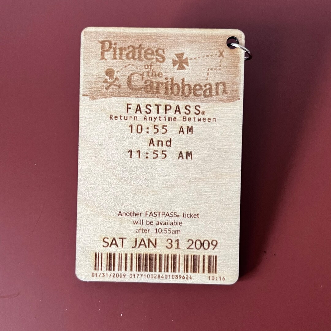 Pirates of the Caribbean Disneyland Fastpass Bag Tag - Etsy