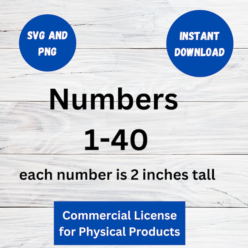 Numbers SVG Bundle, Numbers 1-40, Birthday Decorations, Number Stickers ...