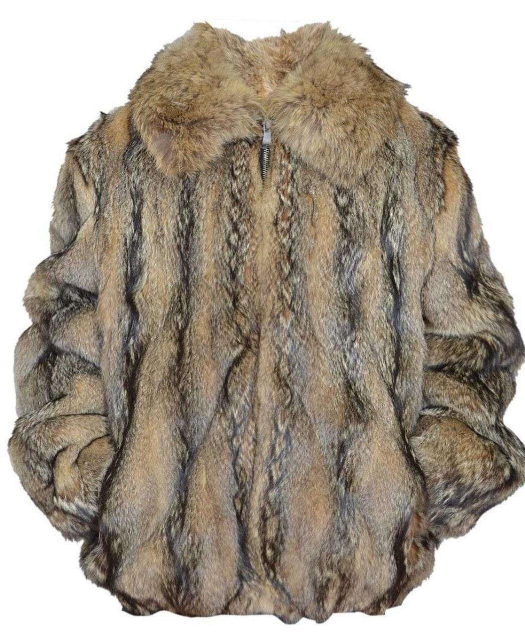 Real Coyote Fur Coat/bomber Jacket for Men All Sizes Fast Shipping ...