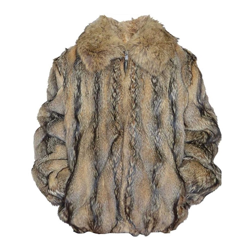 Real Coyote Fur Coat/bomber Jacket for Men All Sizes - Fast Shipping ...