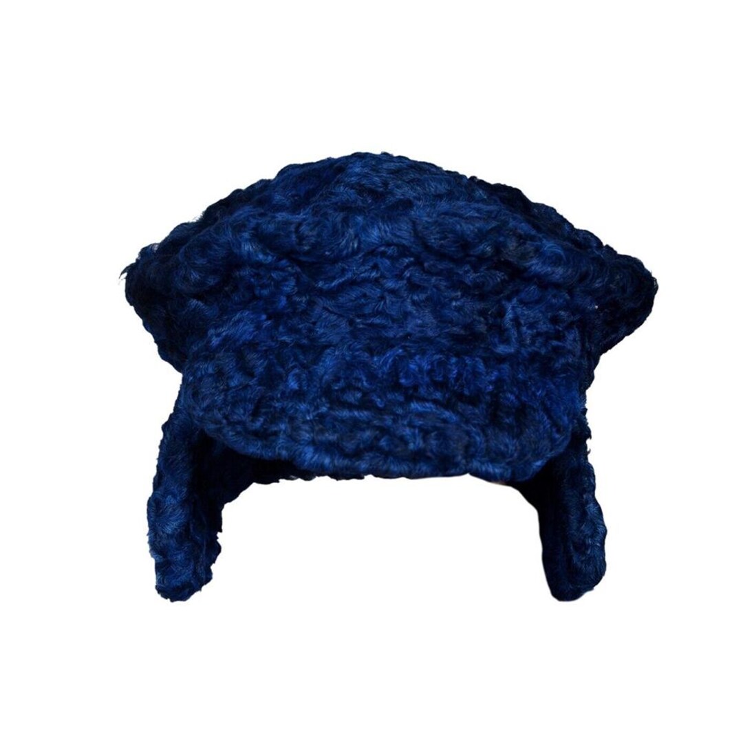 Blue Real Persian Lamb Fur Russian Hat Winter Real Sheepskin Fur Hat ...