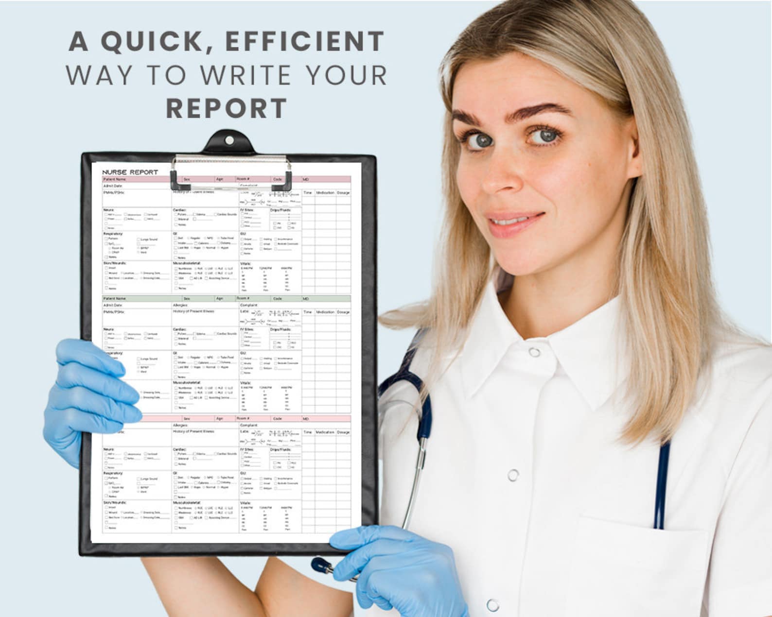 Editable 3 Patient Nursing Report Sheet W/ Hourly Rounding, Med Surg ...