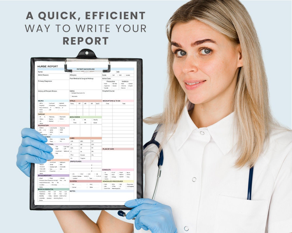 Telemetry Nurse Report Sheet Cardiac Nurse Brain Med Surg Nursing ...