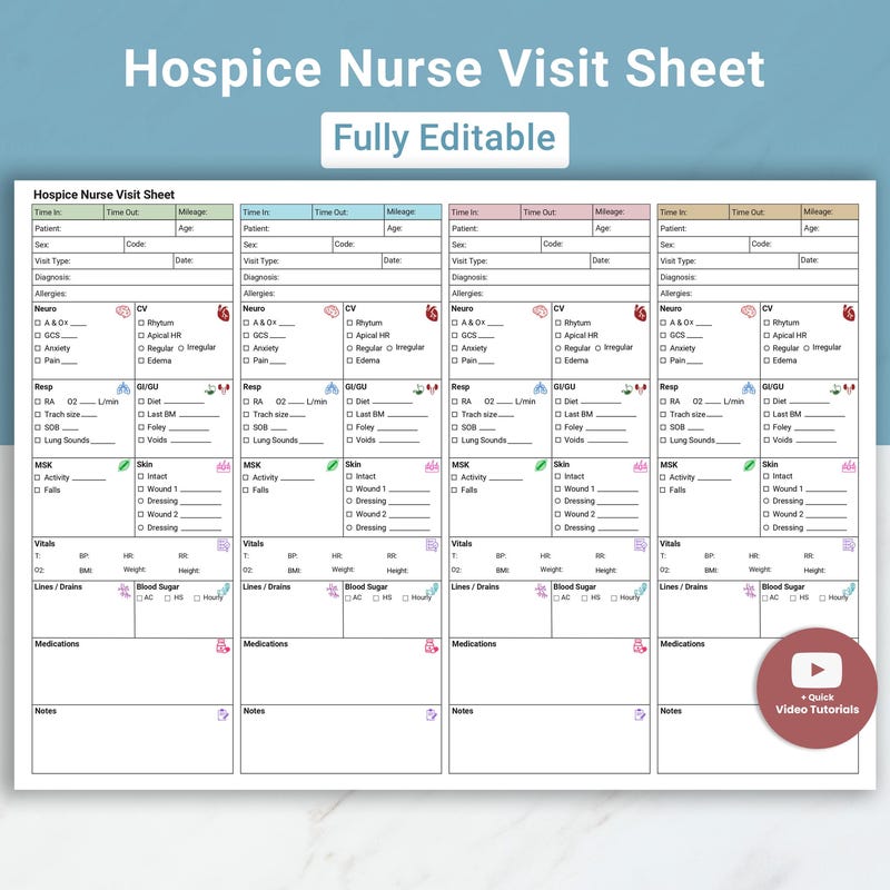 Hospice Care Charting - Etsy