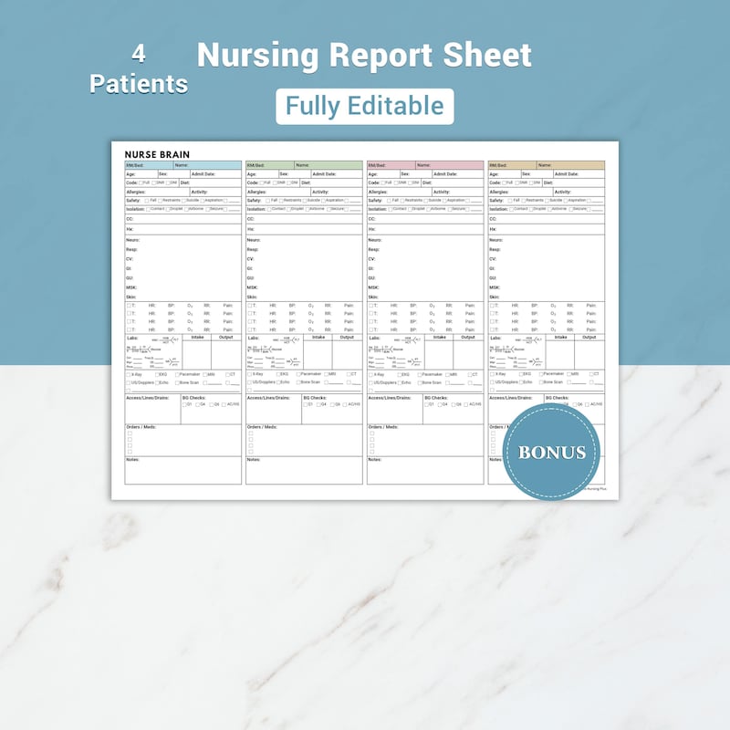 Simple Med Surg Template - Etsy UK