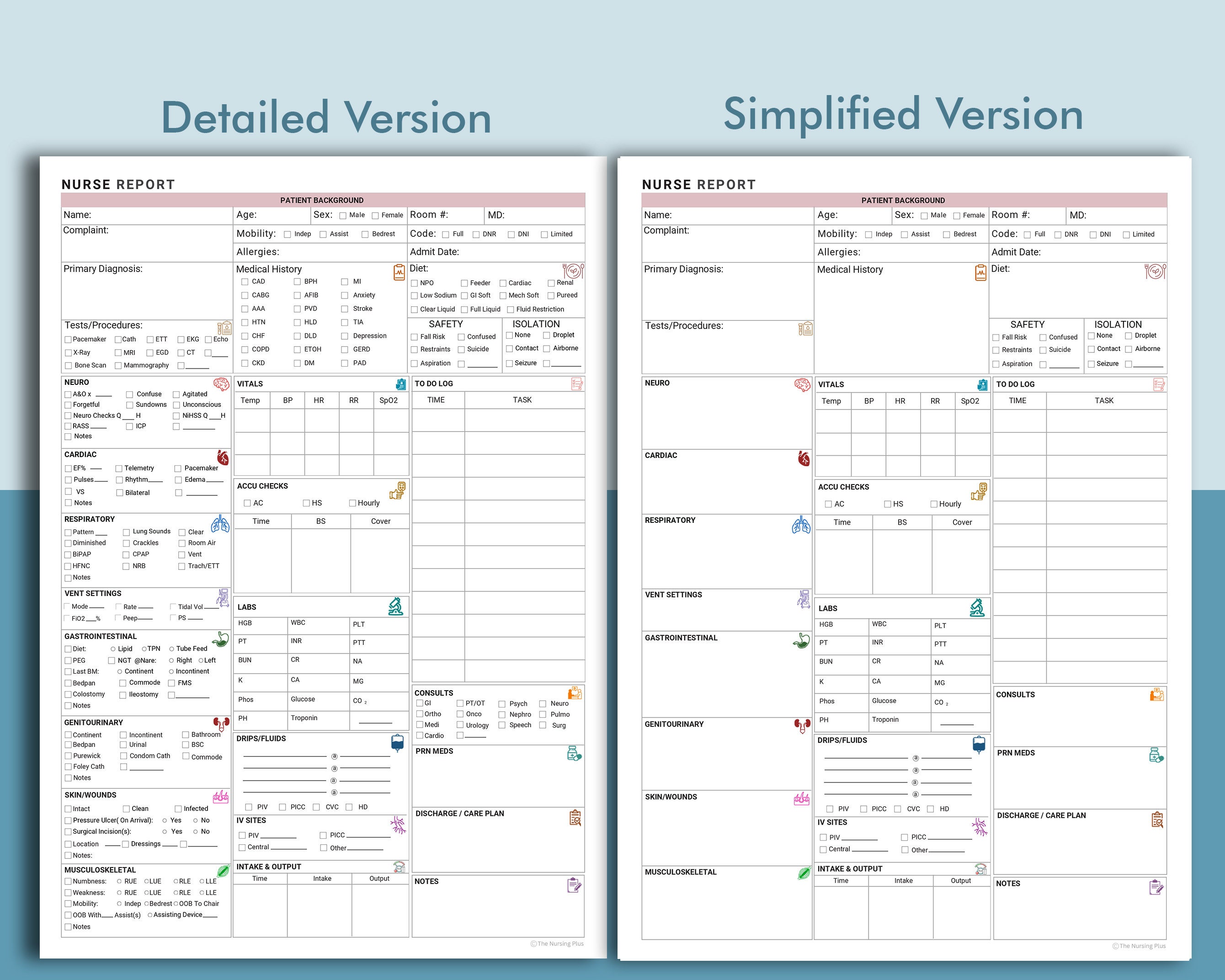 Buy Editable Telemetry Nurse Report Sheet Cardiac Report Sheet Nursing ...
