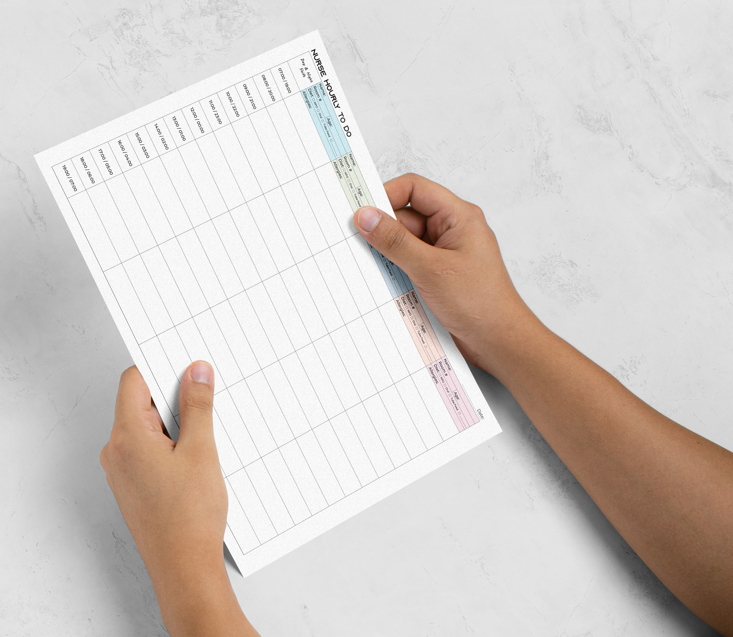 Editable Hourly Nursing Shift Planner, 5 Patient Nursing Medication ...