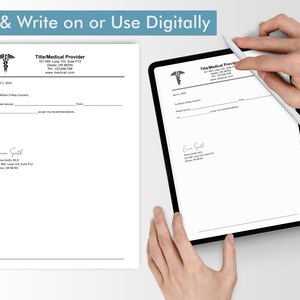 Editable Dr Note With Signature, Doctor Excuse Note, Doctor's Excuse ...