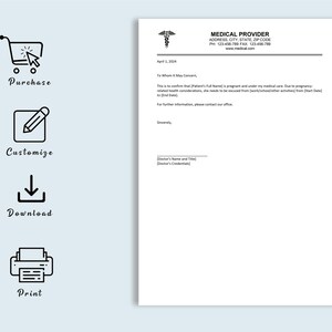Editable Doctors Note for Pregnancy, OBGYN Work Excuse Template, School ...