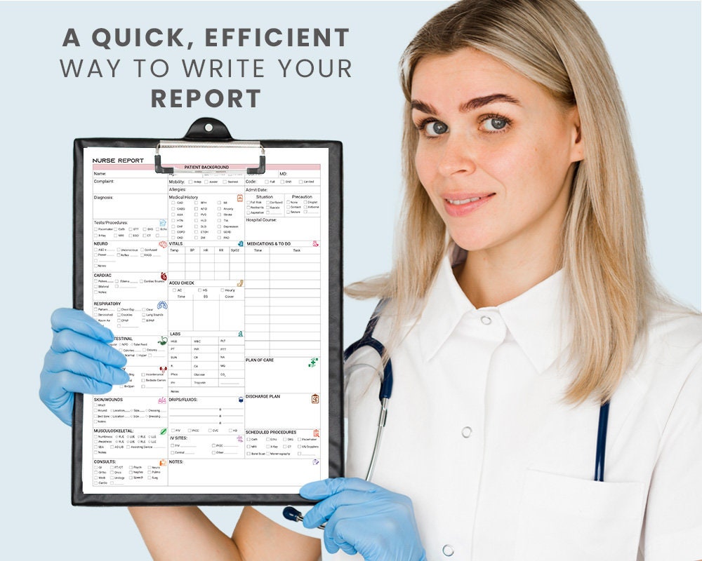 Editable ICU Nurse Report Sheet Med Surg, Nursing Report Sheet Nurse ...