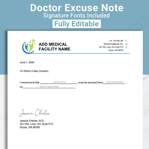 Dr Note Editable - Etsy