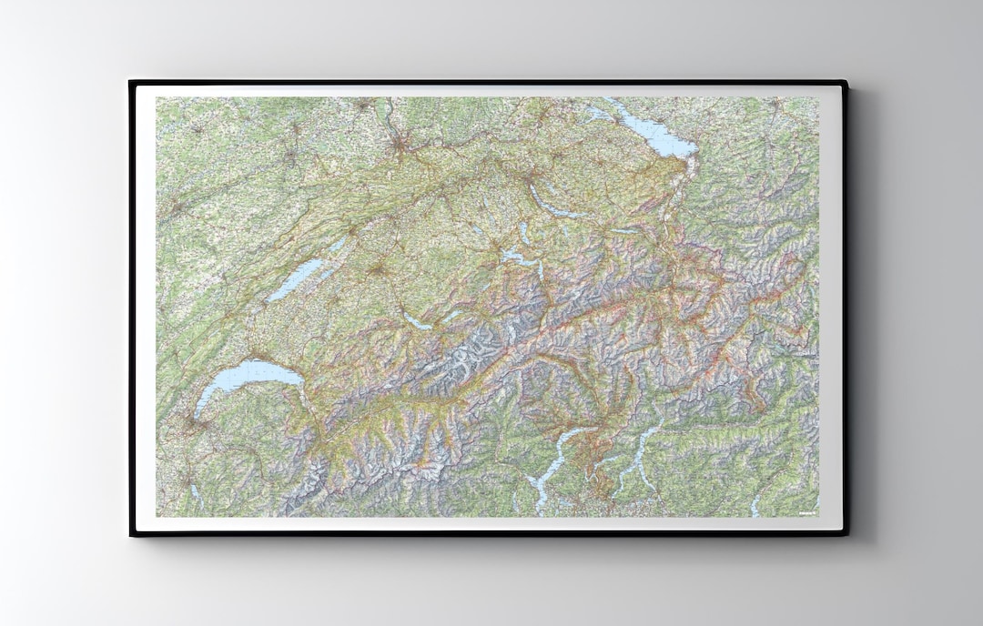 Official Swiss Topographic Map 2024 Large Format Large Print - Etsy