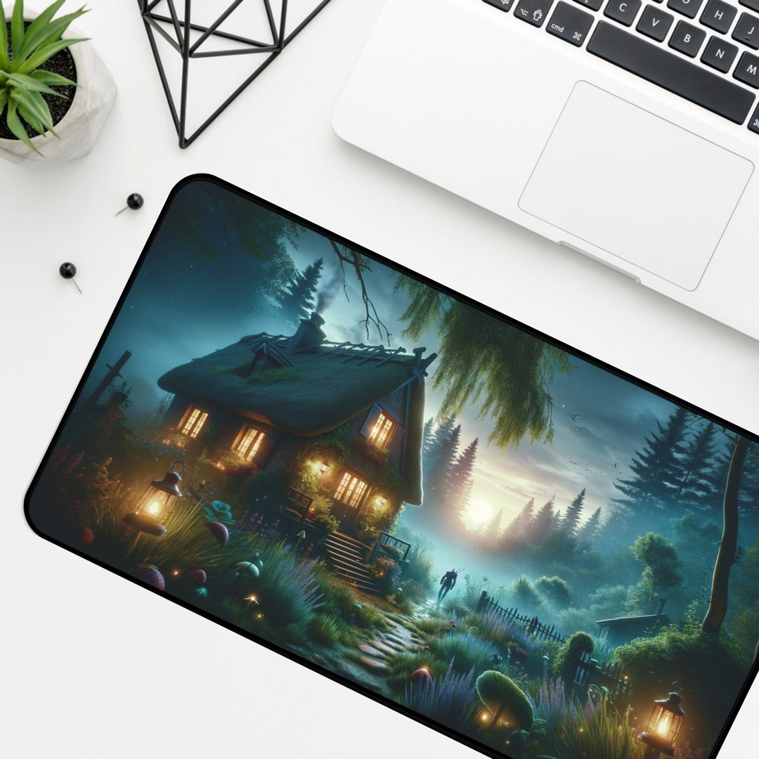 Dark Cottagecore Desk Mat Witcher Desk Mat Aesthetic Desk Mat Forest ...