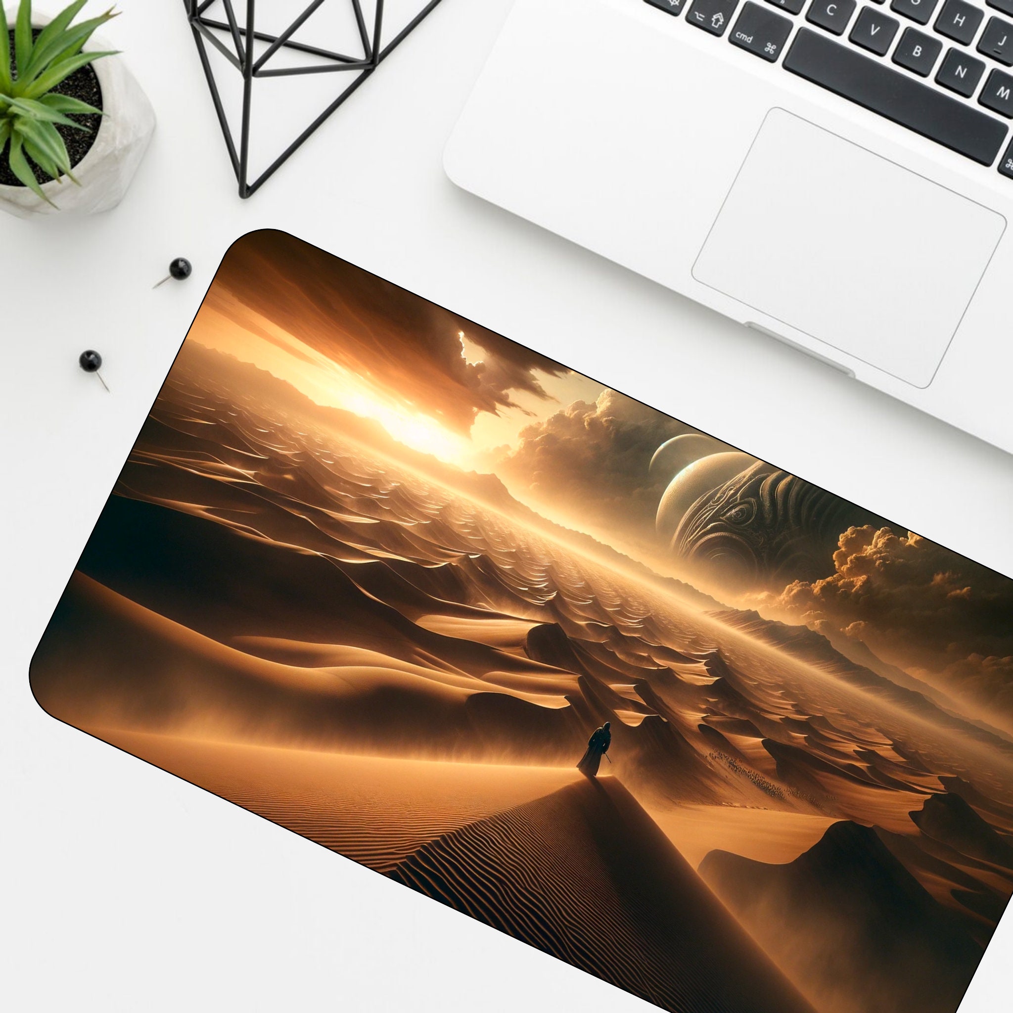 Dune Desk Mat Desert Landscape Mouse Pad Aesthetic Desk Decor Gaming ...