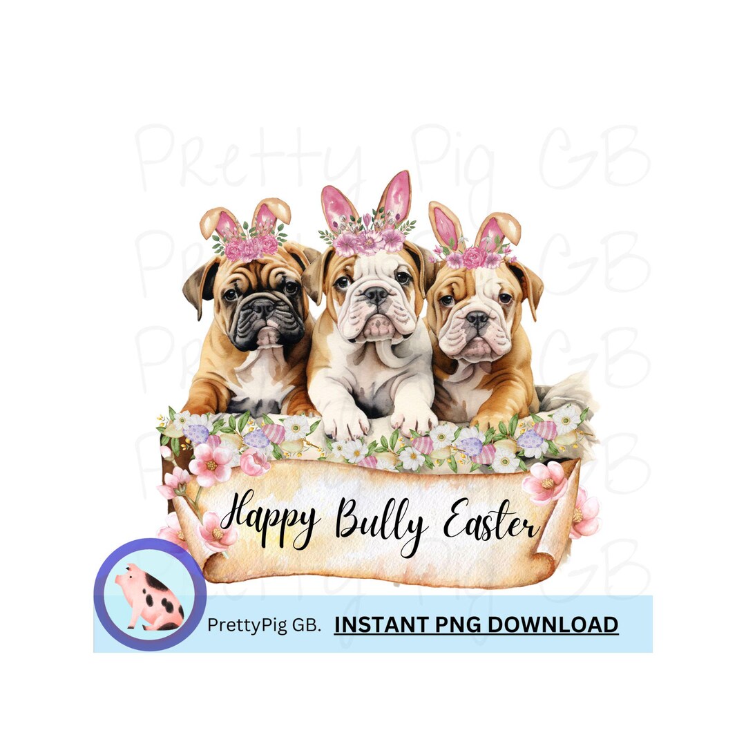 Easter Bunny Bulldogs. PNG, Clip Art, Digital Download, 300 Dpi - Etsy