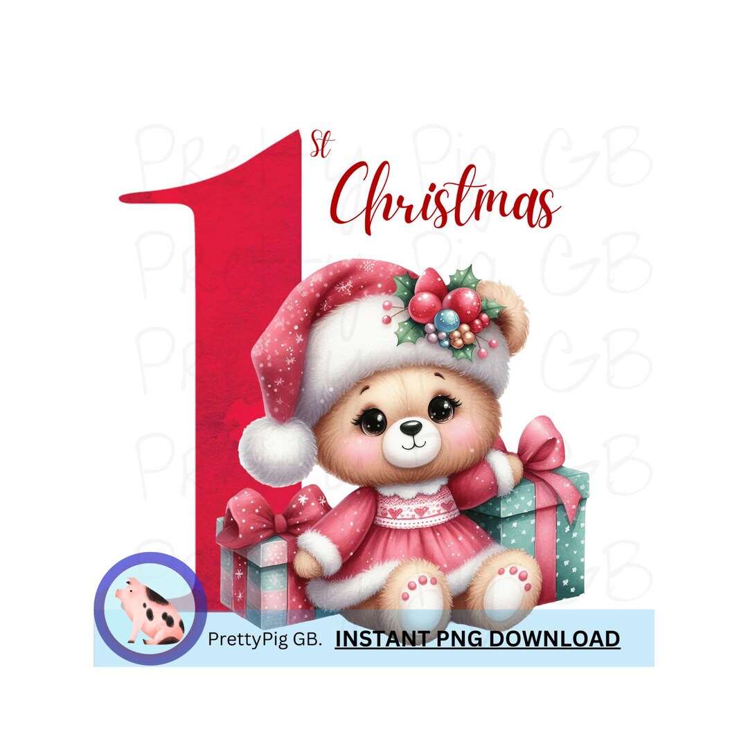 Baby Bears First Christmas, PNG, Clip Art, Digital Download, 300 Dpi ...