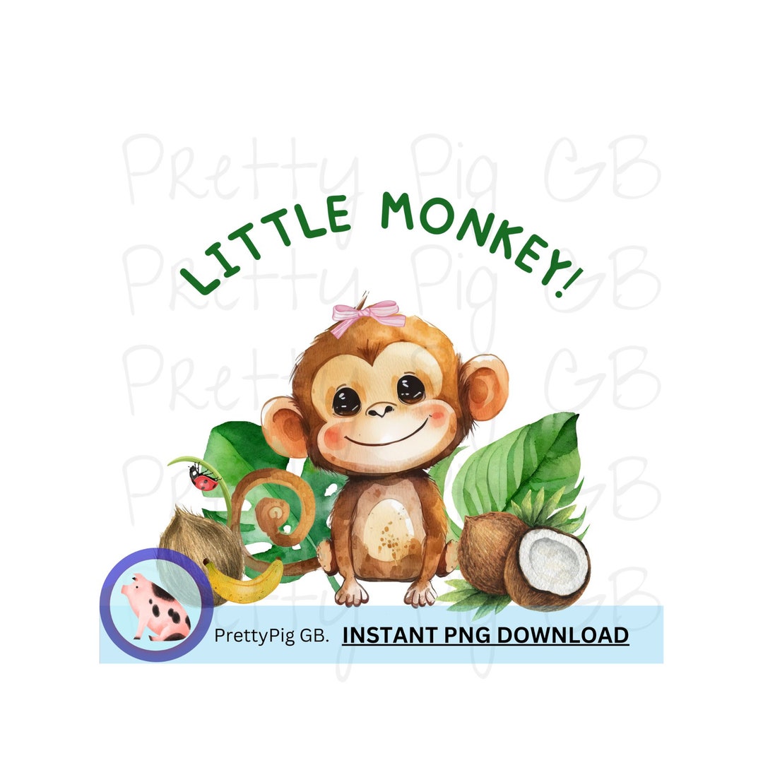 Cheeky Monkey PNG, Digital Down Load, Clip Art. 300 DPI - Etsy