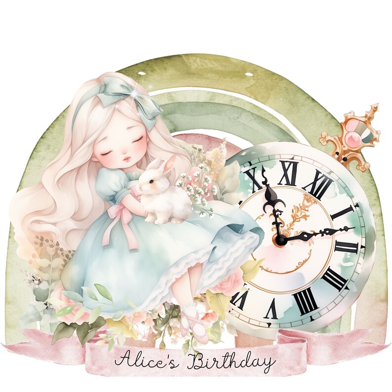 Alice in Wonderland Birthday Theme, PNG, Clip Art, Digital Download,300 ...
