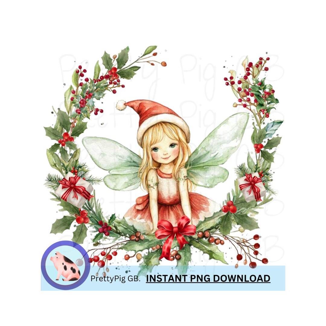 Christmas Holly Fairy, PNG, Clip Art, Digital Download, 300 Dpi ...