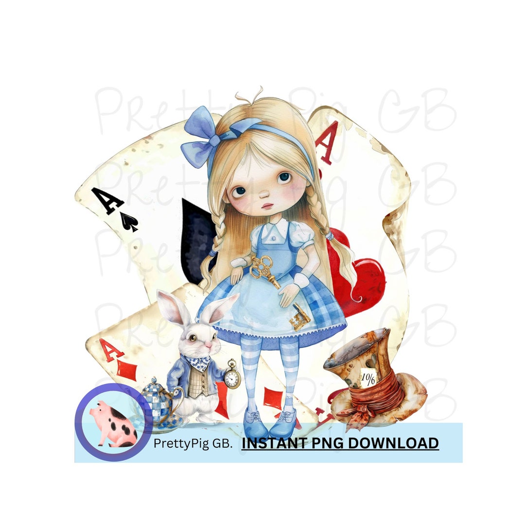 Alice in Wonderland, PNG, Clip Art, Digital Download, 300 DPI ...
