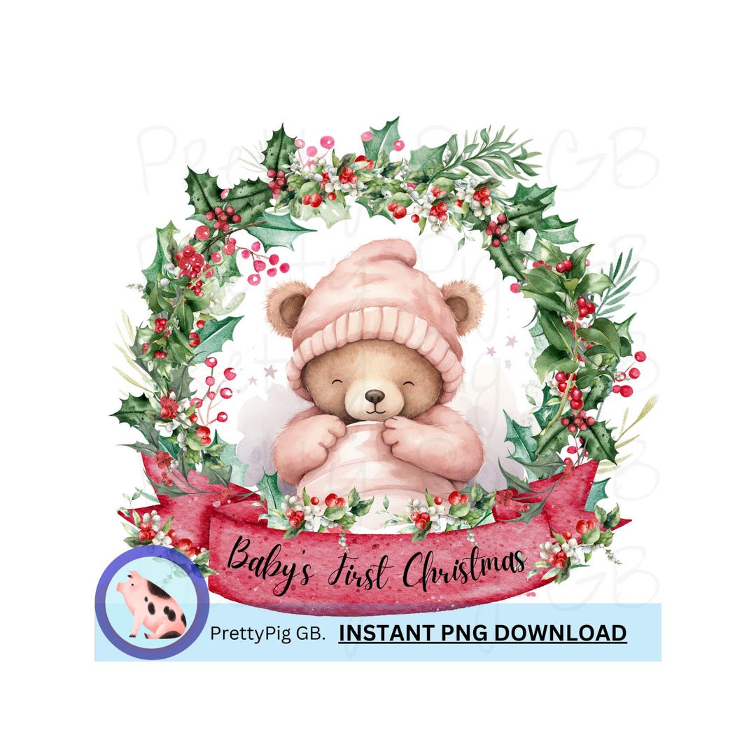 Baby Bears First Christmas, PNG, Clip Art, Digital Download, 300 Dpi ...