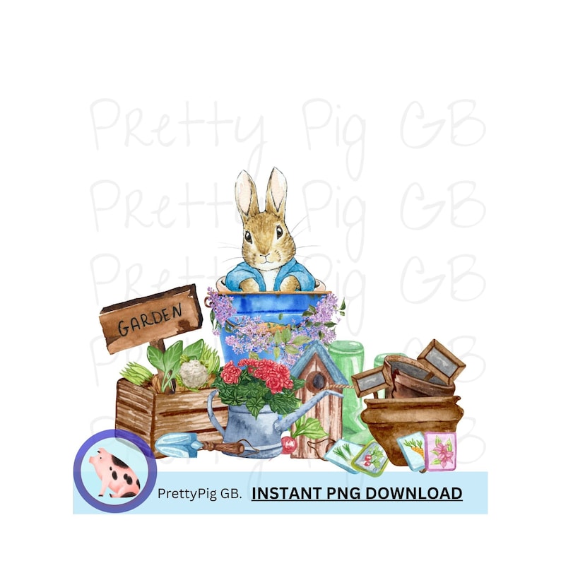 Peter Rabbit in the Garden. PNG, Clip Art, Digital Download. 300 DPI ...