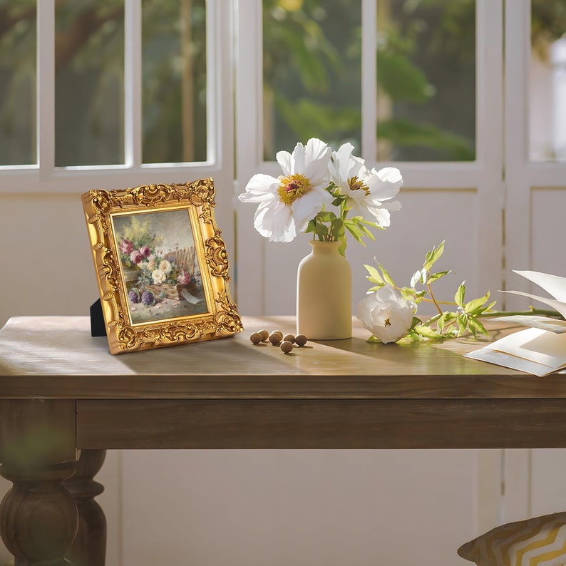 Vintage Picture Frame,baroque Tabletop Home Decor,6x8 Antique Gold ...