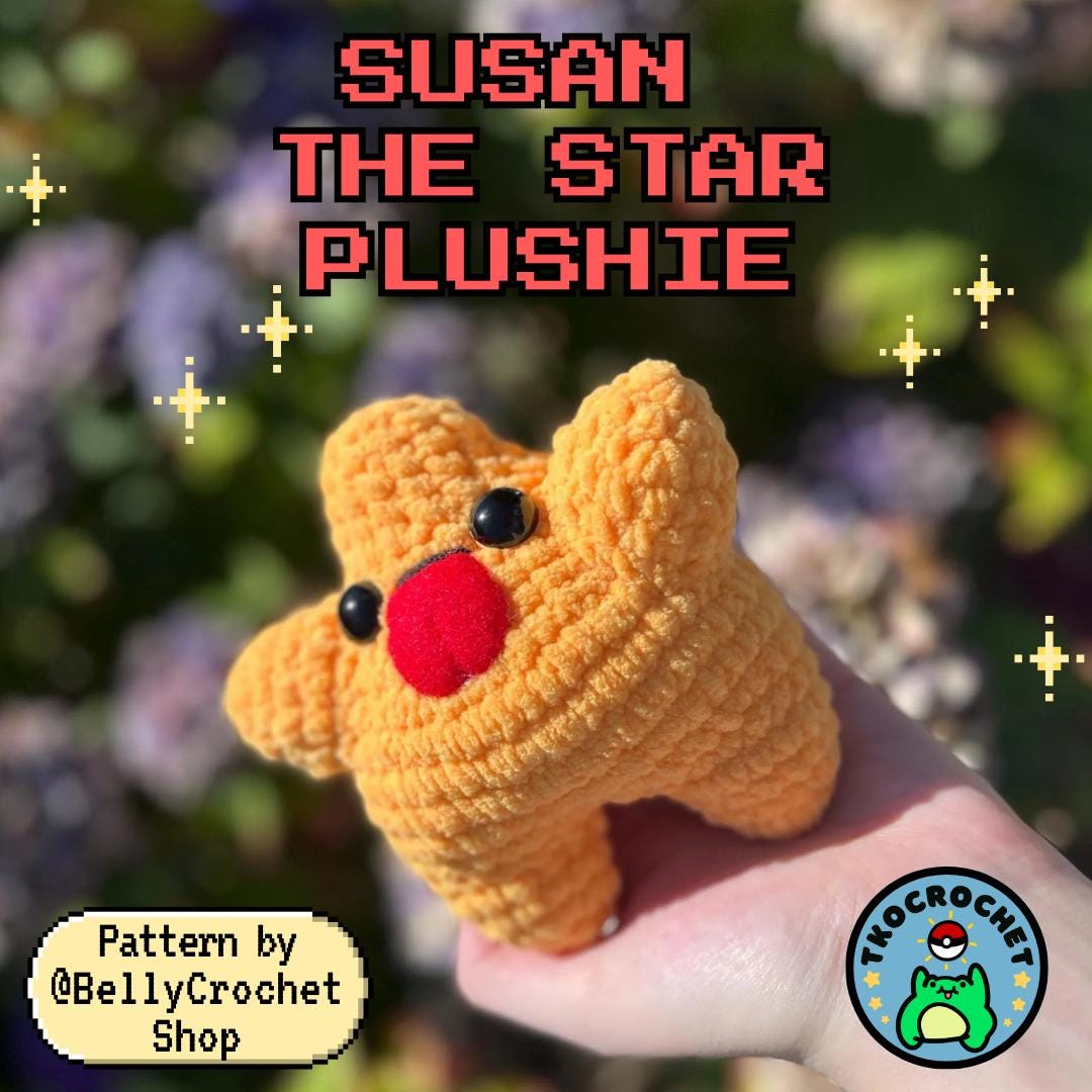 Susan the Star Crochet Plushie: Amigurumi Y2K Inspired Home and Bedroom ...