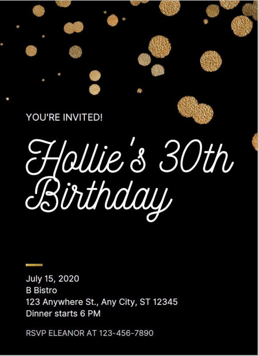 Birthday Invitation Black Background - Etsy