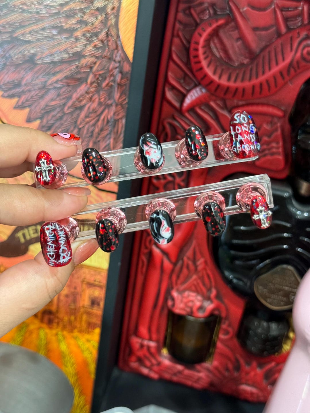 My Chemical Romance Press on Nails ,emo Nails ,scene Queen Nails ...