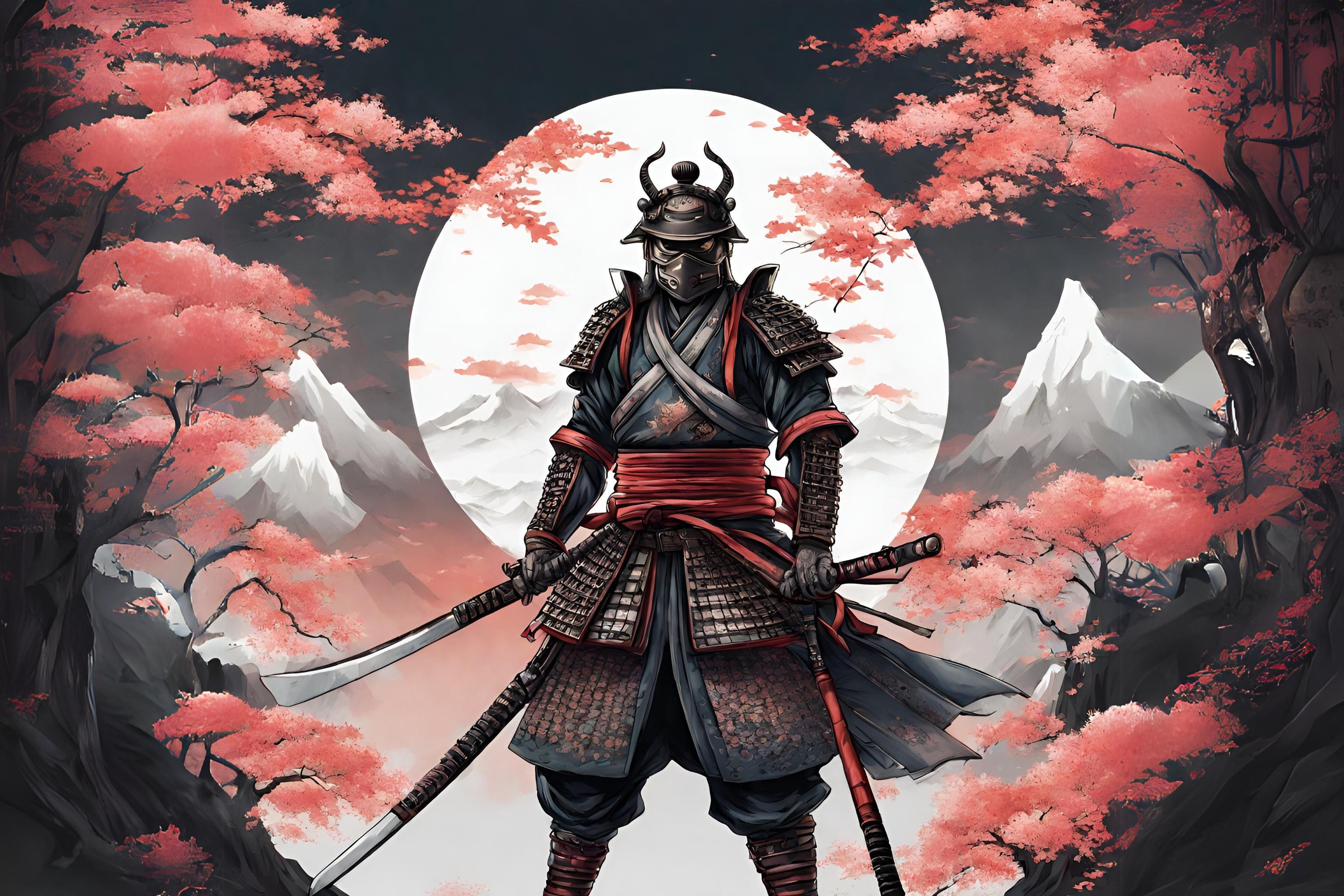 Japanese Samurai Digital Print Wall Art Digital Print Digital Artwork ...