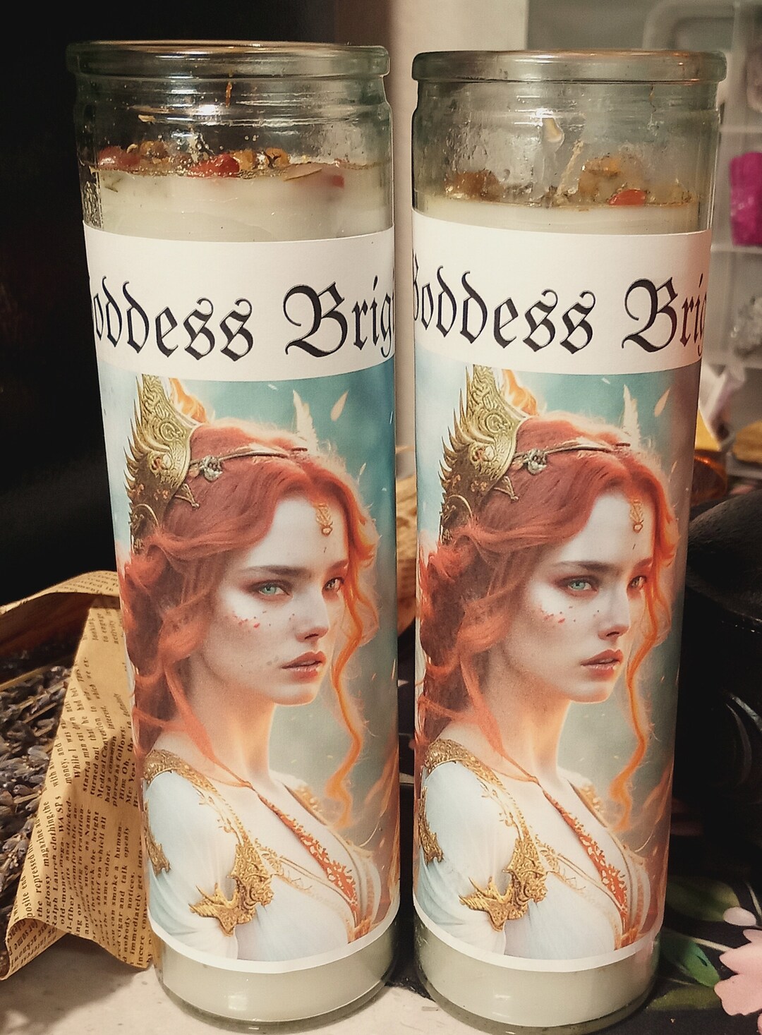 Celtic Goddess Brigid Ritual Candles for Honoring or Imbolc - Etsy