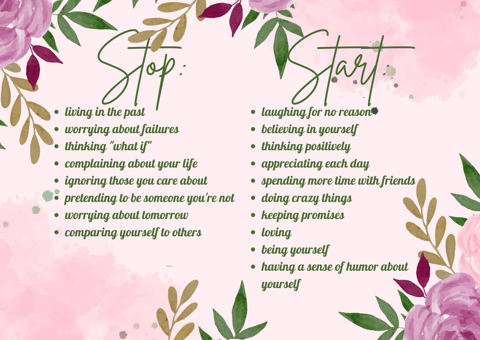 Flower Motivational Message Print Poster, Home Decor, Quotes Gift ...