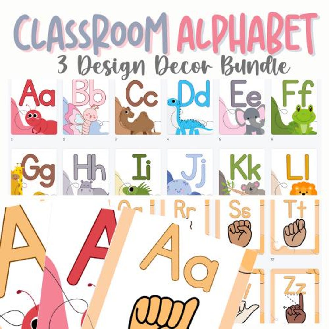 Classroom Alphabet Posters | Animal Alphabet Posters | ASL Alphabet ...