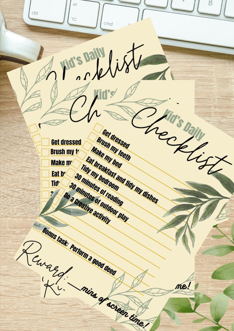 Editable Kids Daily Checklist | Morning & Evening Routine Chart ...