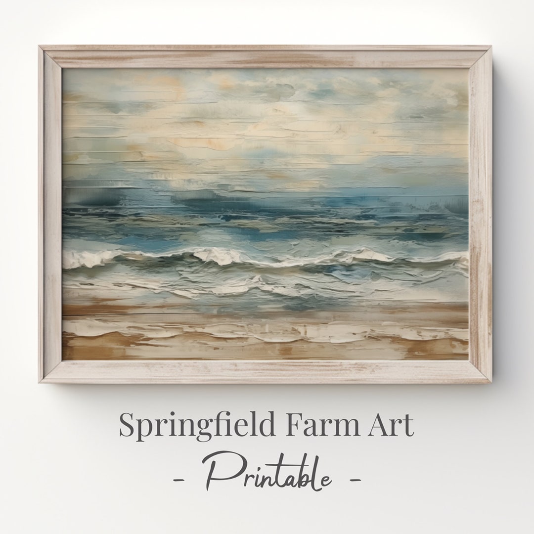 Printable Ocean Scene, Seascape Oil Painting, Nautical Ocean Art Print ...