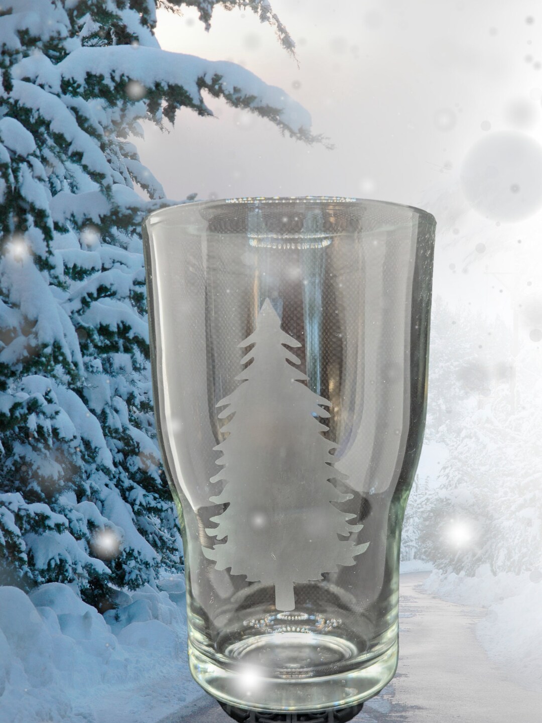 West Coast Tree Etched Beer Glass - Etsy