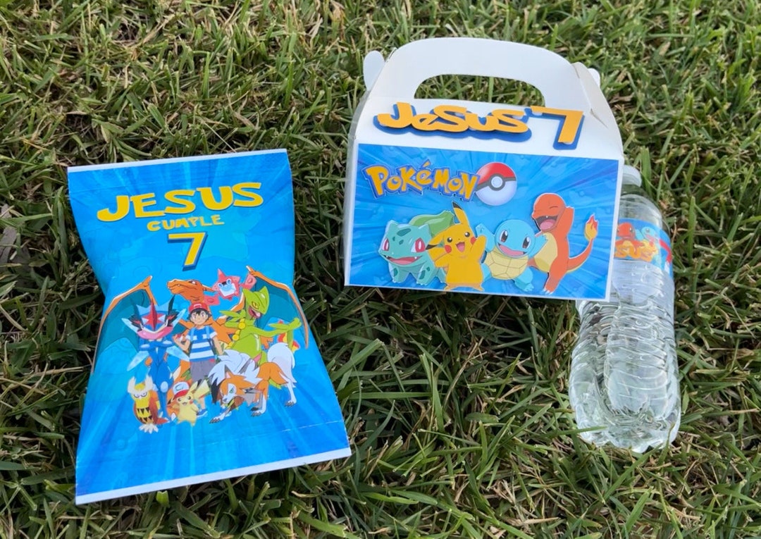 Pokémon Custom Party Chip Bag, Water Labels, Gable Box - Etsy