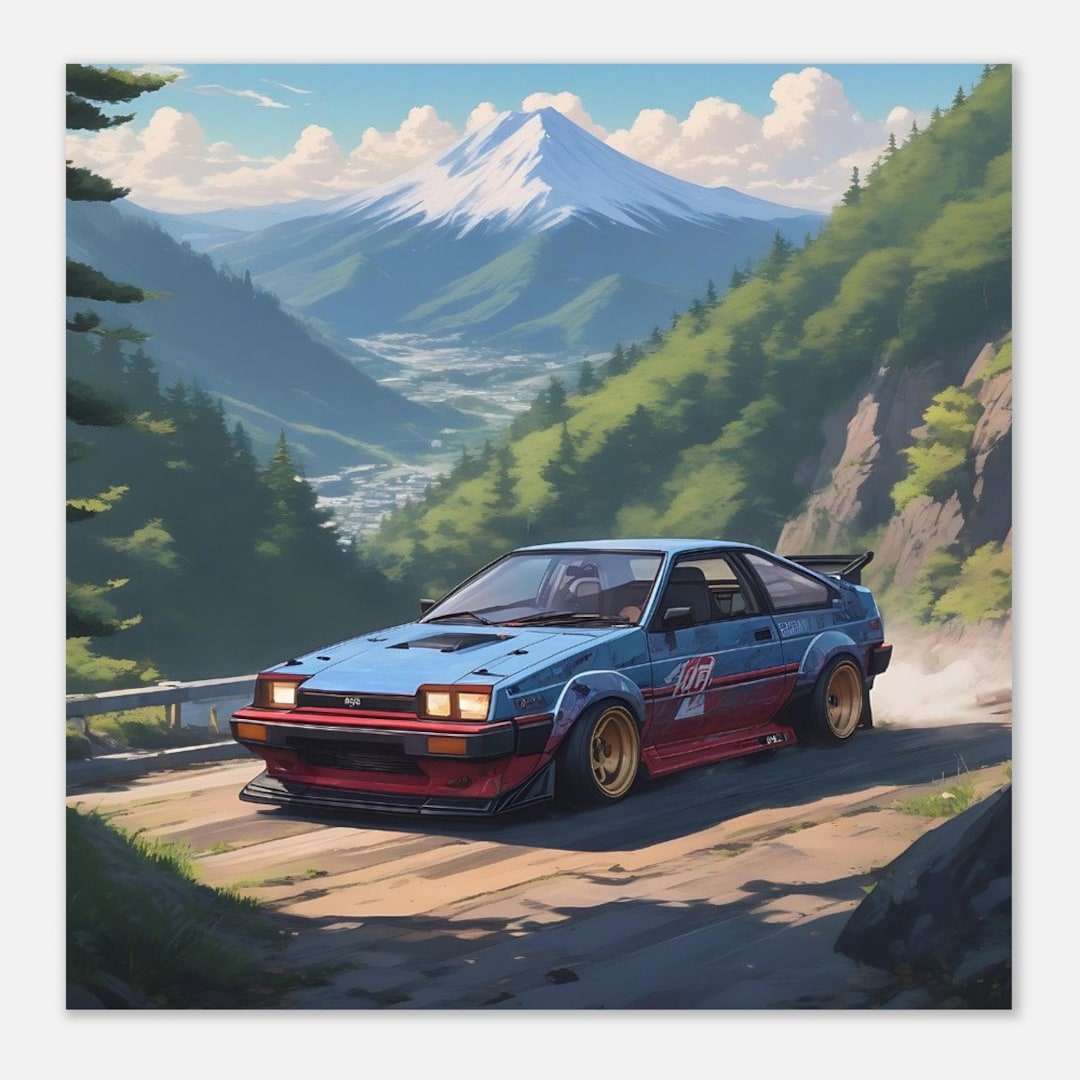 Toyota Corolla AE86 Trueno togue Premium Quality Paper Poster 50x50cm ...