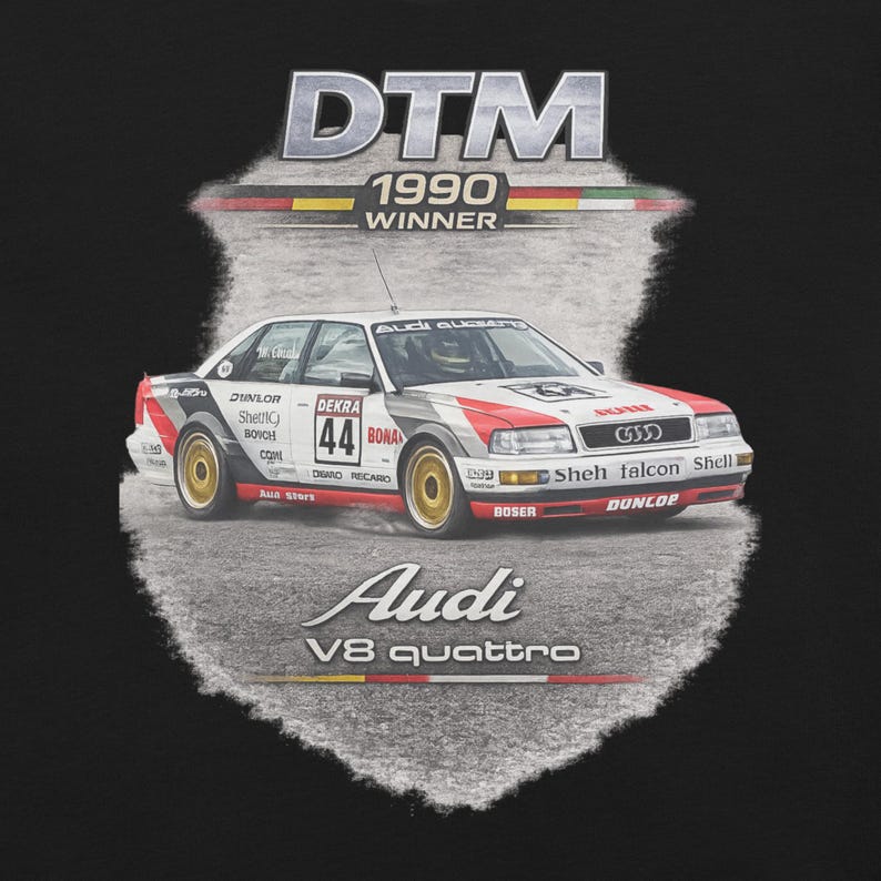 Audi V8 Quattro 1990 DTM Champion Tribute T-shirt, Classic Touring Car ...